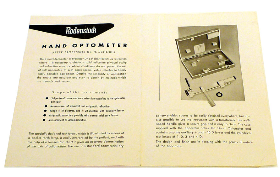 Optómetro de mano Dr. H. Schober